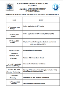 Admissions Schedule – SOS-HGIC Main Website